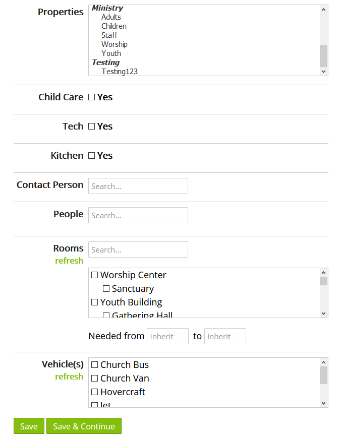 event properties and details