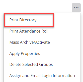 print directory action item